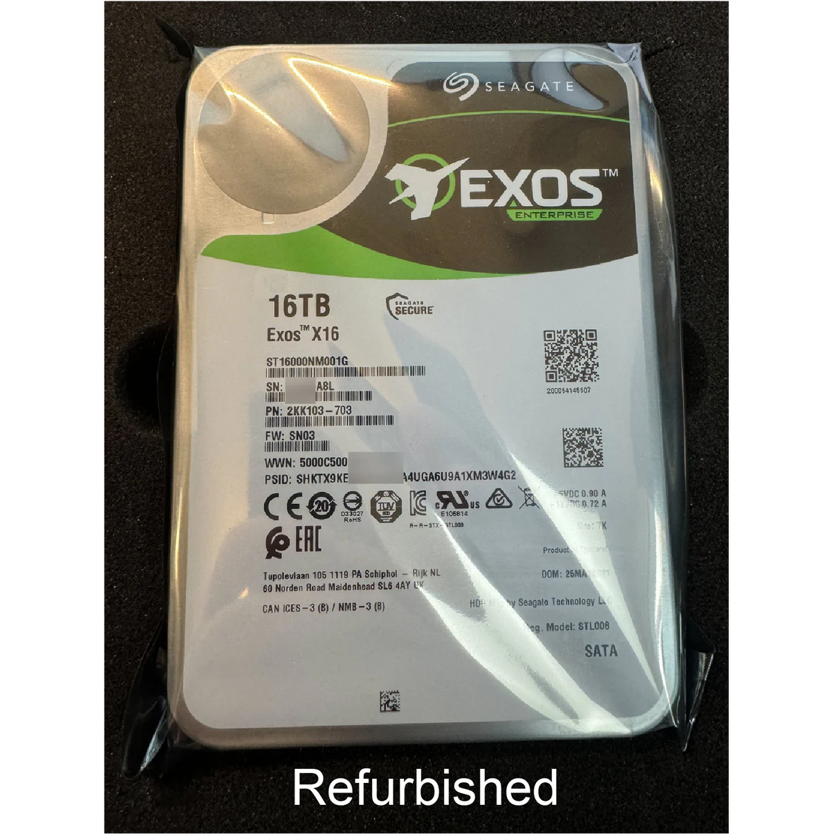 Refurbished Seagate EXOS X16 16TB ST16000NM001G SATA CMR 3.5" Enterpri ...